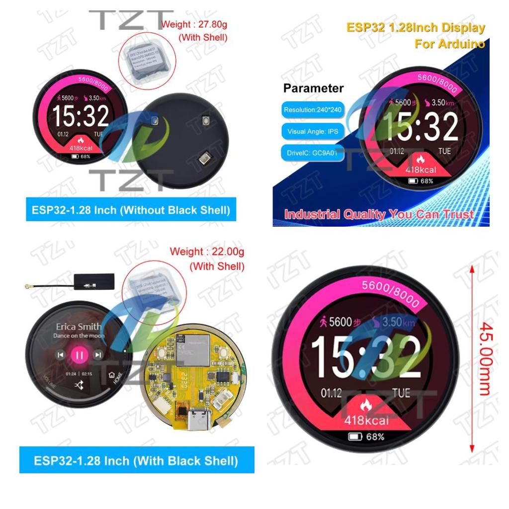 Jual ESP32 LVGL for Arduino Development Board 1.28 Inch 240*240 IPS Smart Display Screen LCD TFT ...