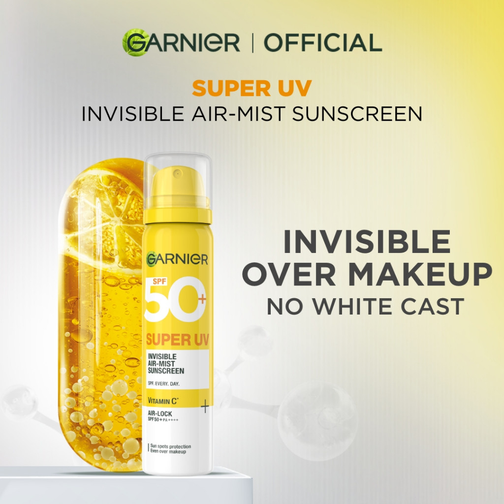 Jual GARNIER Super UV Invisible Air-Mist Sunscreen SPF50+ PA++++ 75 ml ...