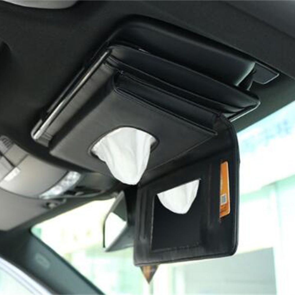 Jual Universal Car Multi-function Tissue Set Car Tissue Box Sun Visor ...