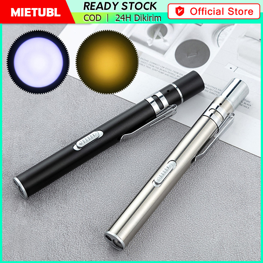 Jual Penlight Pena Senter Lampu 2 Warna Kuning Putih Medical Penlight ...