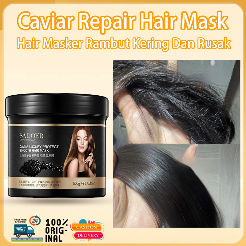 Jual SADOER Caviar Hair Mask Keratin 500g Masker Rambut Pelurus Rambut ...