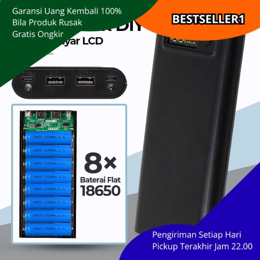 Jual Casing Power Bank DIY Dual USB Port 8 × 18650 Flat Top – Kit ...