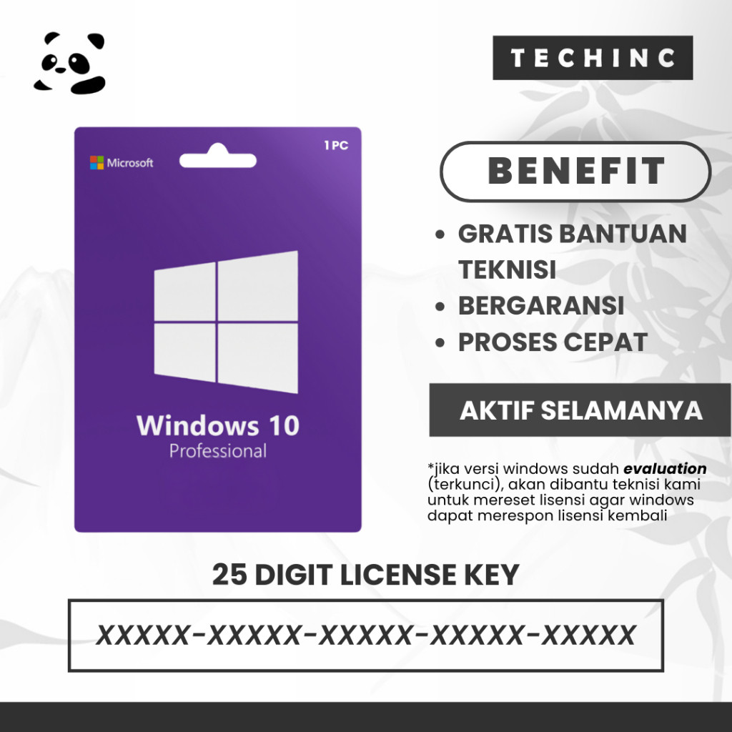 Jual Windows 10 Pro Professional License Product Key Original Retail ...