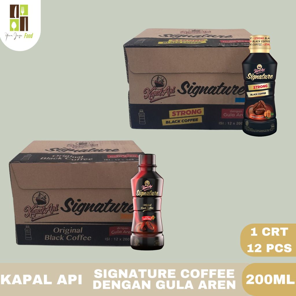 Jual Kapal Api Signature 200ml - 1 CRT / 12 PCS / Strong Black Coffe ...