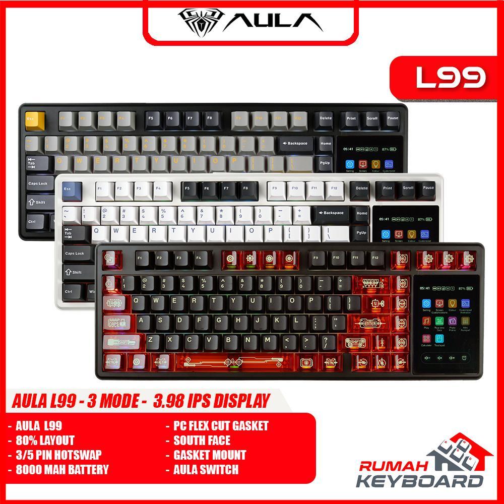 Jual AULA L99 - 80% - 84 KEY - 3 Mode - 3.98 IPS TOUCH SCREEEN ...