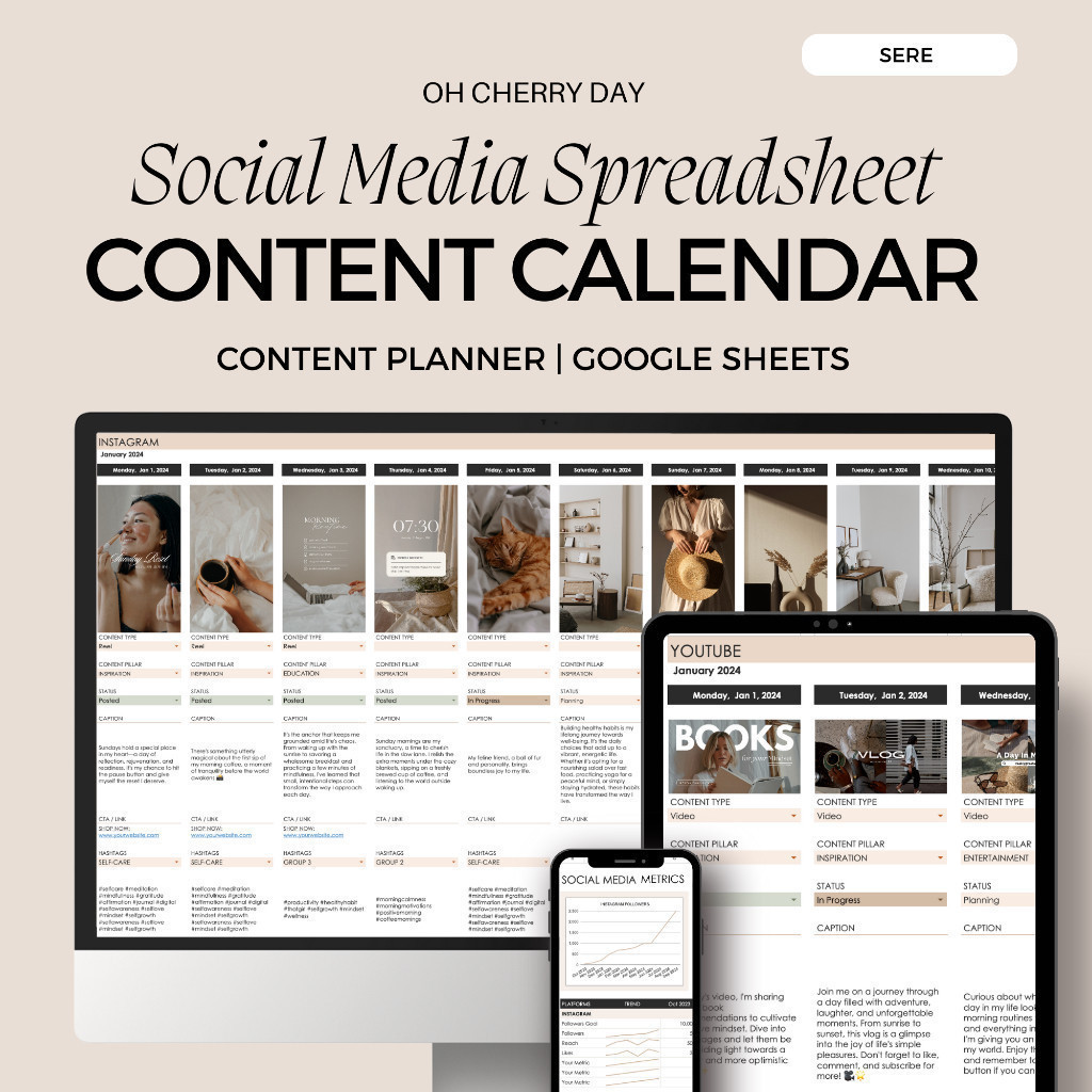 Jual Social Media Planner, Social Media Calendar , Influencer, Content ...