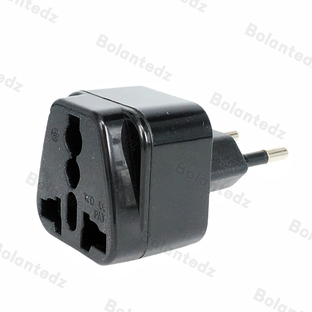 Jual 2 Round Pin Plug Adapter Convert Universal EU/AU/US/UK to Brazil ...