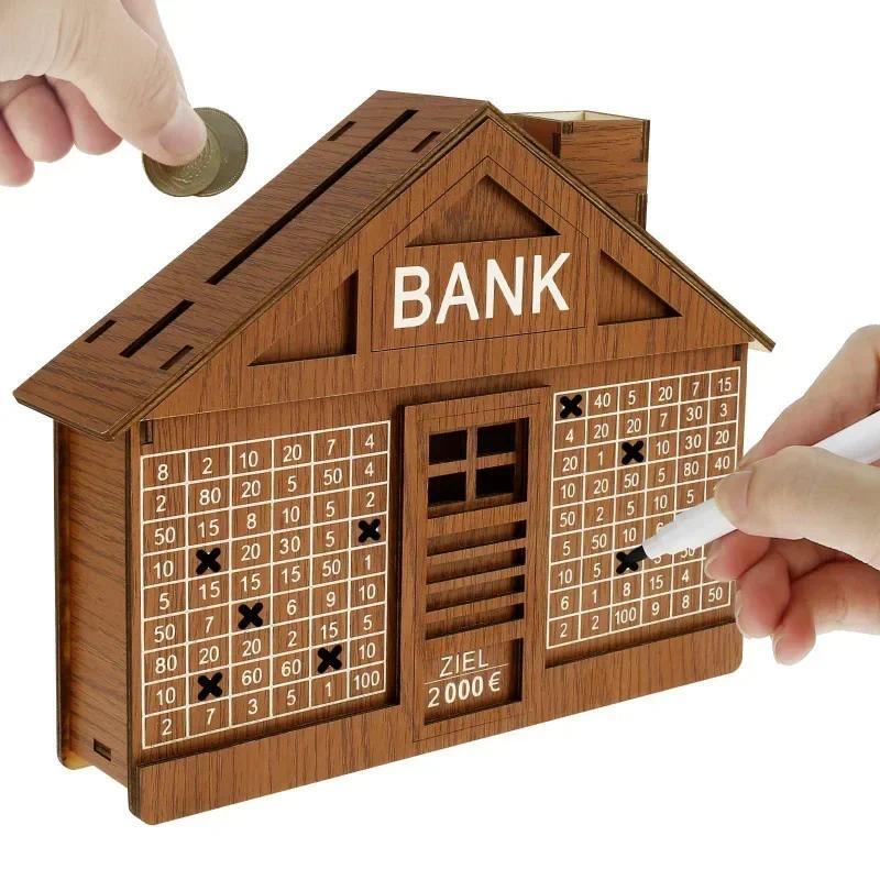 Jual 1000/2000 Euro Wooden Piggy Bank for Adult Kids Money Saving Box ...