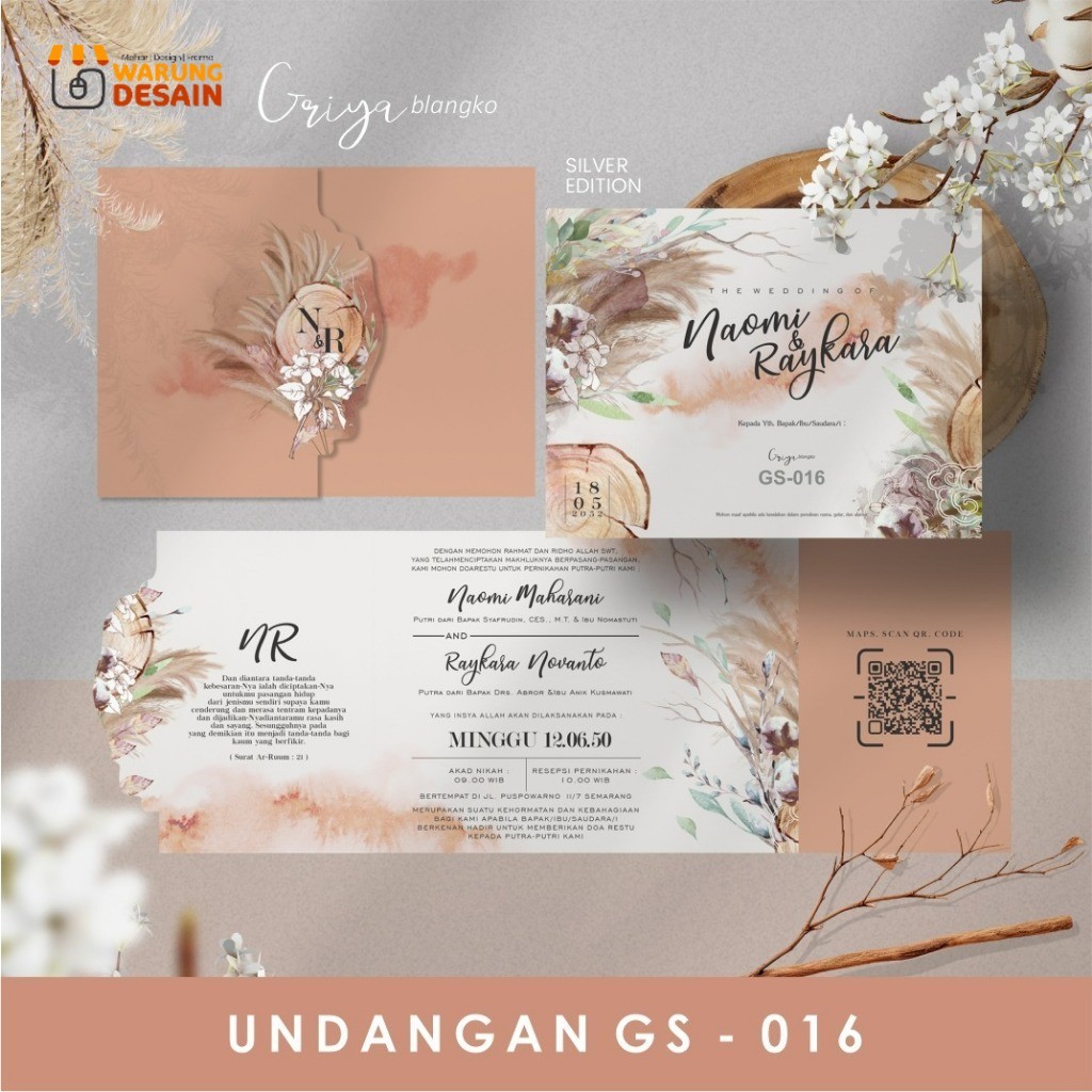 Jual Cetak Undangan Pernikahan Murah Kekinian | Undangan Simple Elegan ...