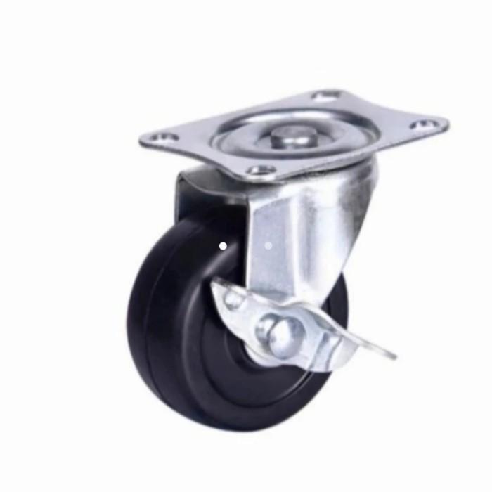 Jual Roda Caster Karet China 2 Inch Plat Rem | Shopee Indonesia