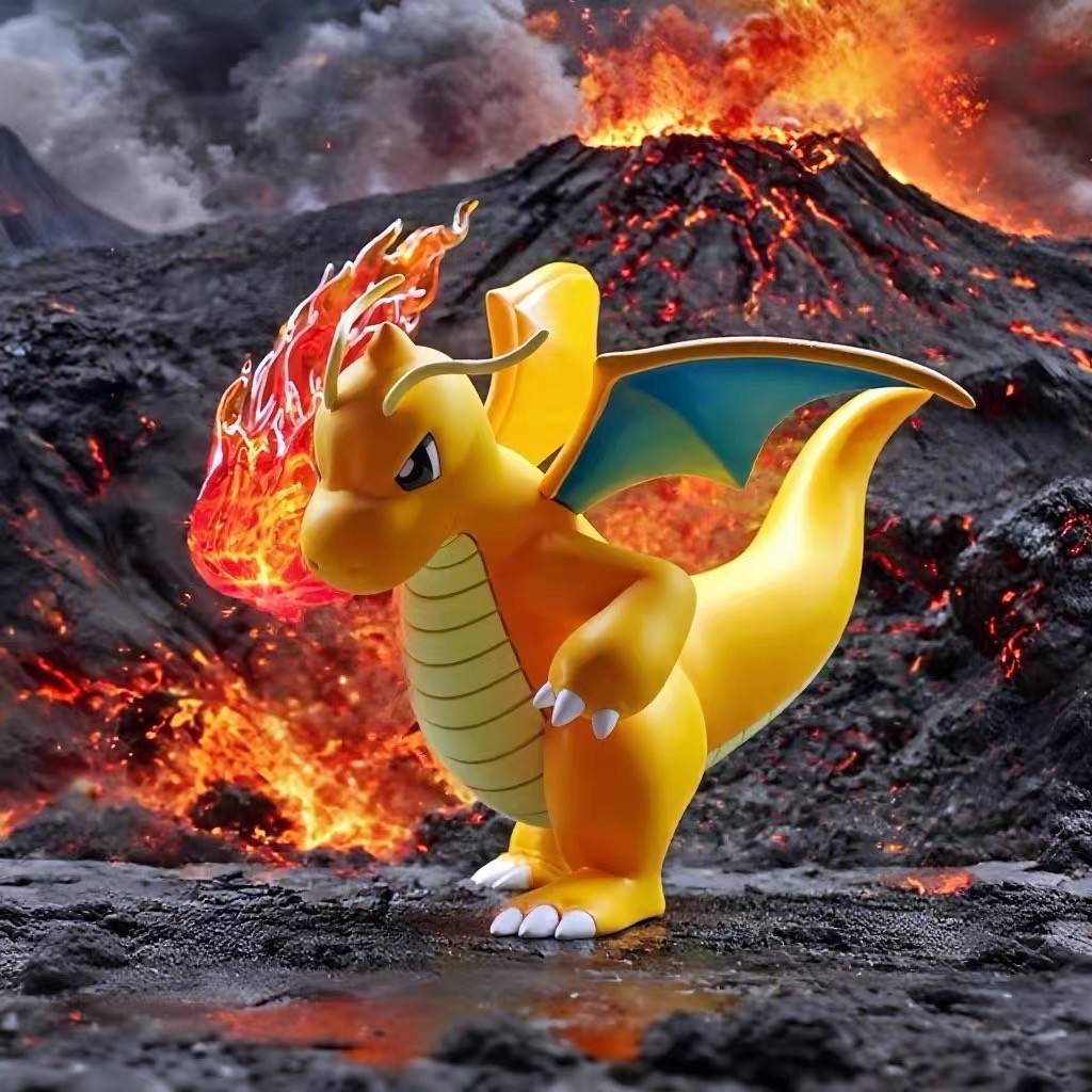 Jual 10cm/3.93in Anime Pokemon Figure Fire Punch Dragonite Figures ...