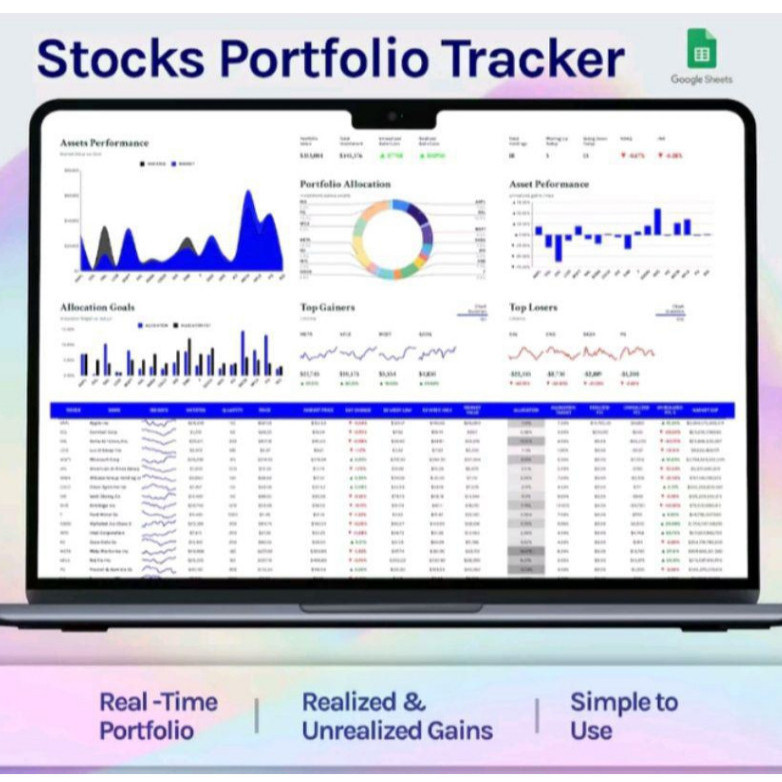 Jual Portfolio Saham & Stock Tracker | Template Investasi Aset Google ...