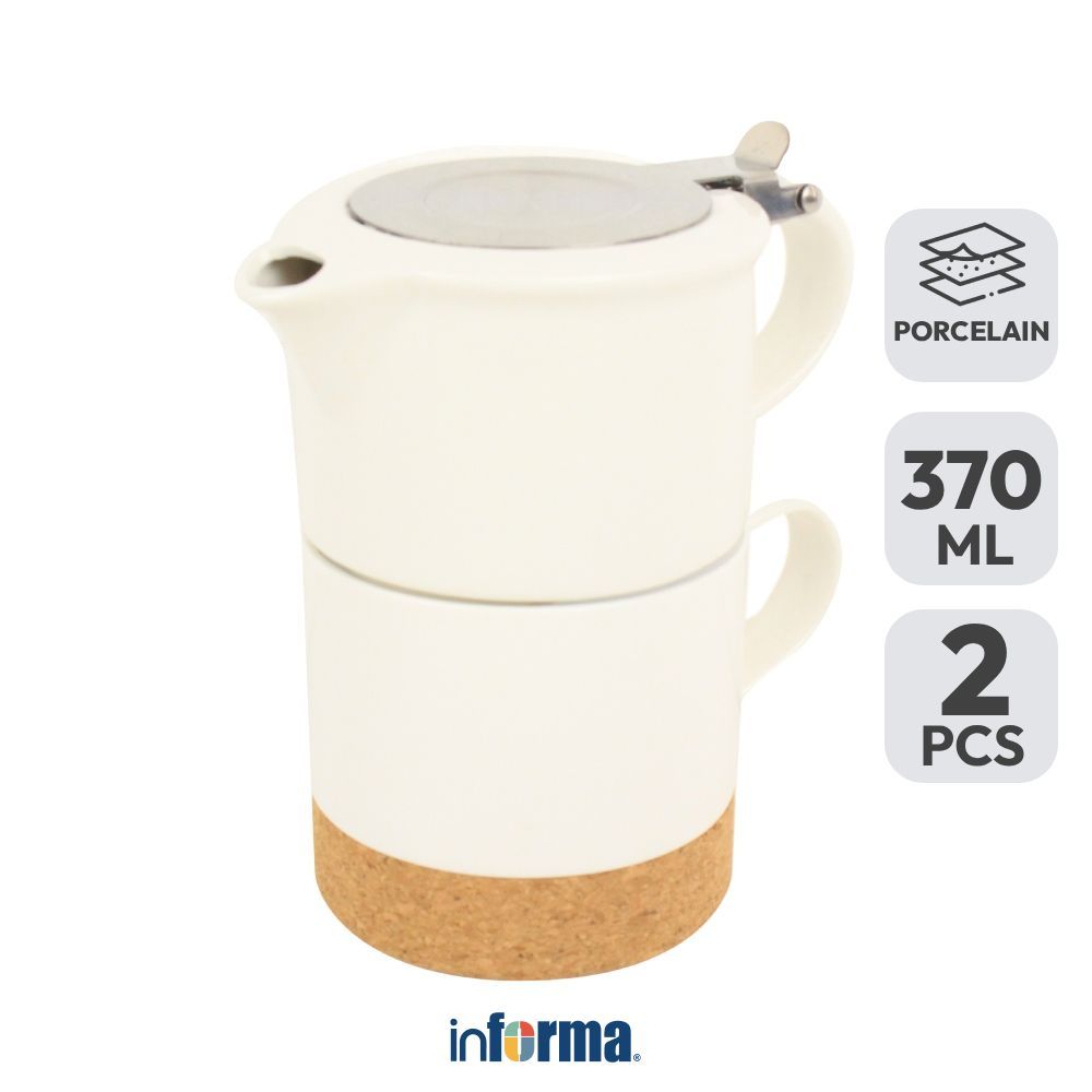 Jual Informa Appetite Teko Porcelain Dengan Cangkir Stackable 420 ml ...