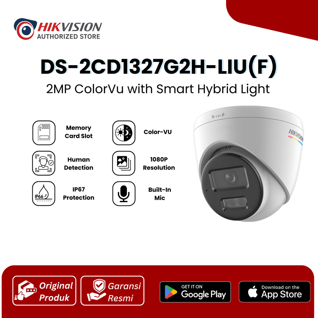 Jual HIKVISION DS-2CD1327G2H-LIU(F) KAMERA 2MP COLORVU SMART HYBRID LIGHT | Shopee Indonesia