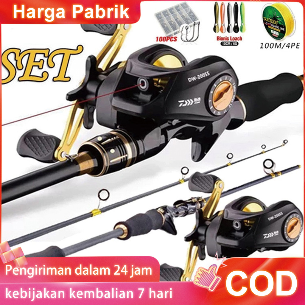 Jual Joran Pancing Set 1.8m 2.1m Joran 18+1BB 7.2:1 Reel BC Joran Set ...