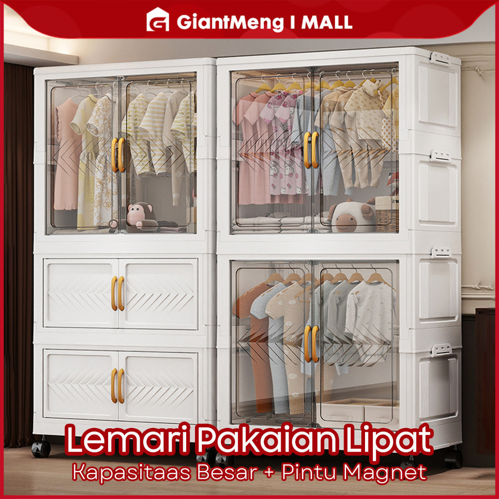 Jual GiantMeng - Lemari Pakaian Lipat 60cm Multifungsi Kapasitas Super ...