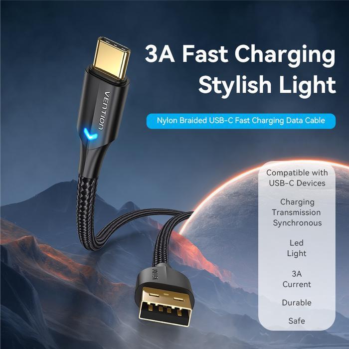 Jual Leegoon | Vention Kabel Data Usb Type-C V Light LED Series - CTF ...