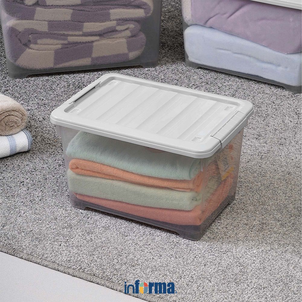Jual Informa 38x27x24 cm Kotak Penyimpanan Dengan Tutup - Abu-Abu Kotak ...