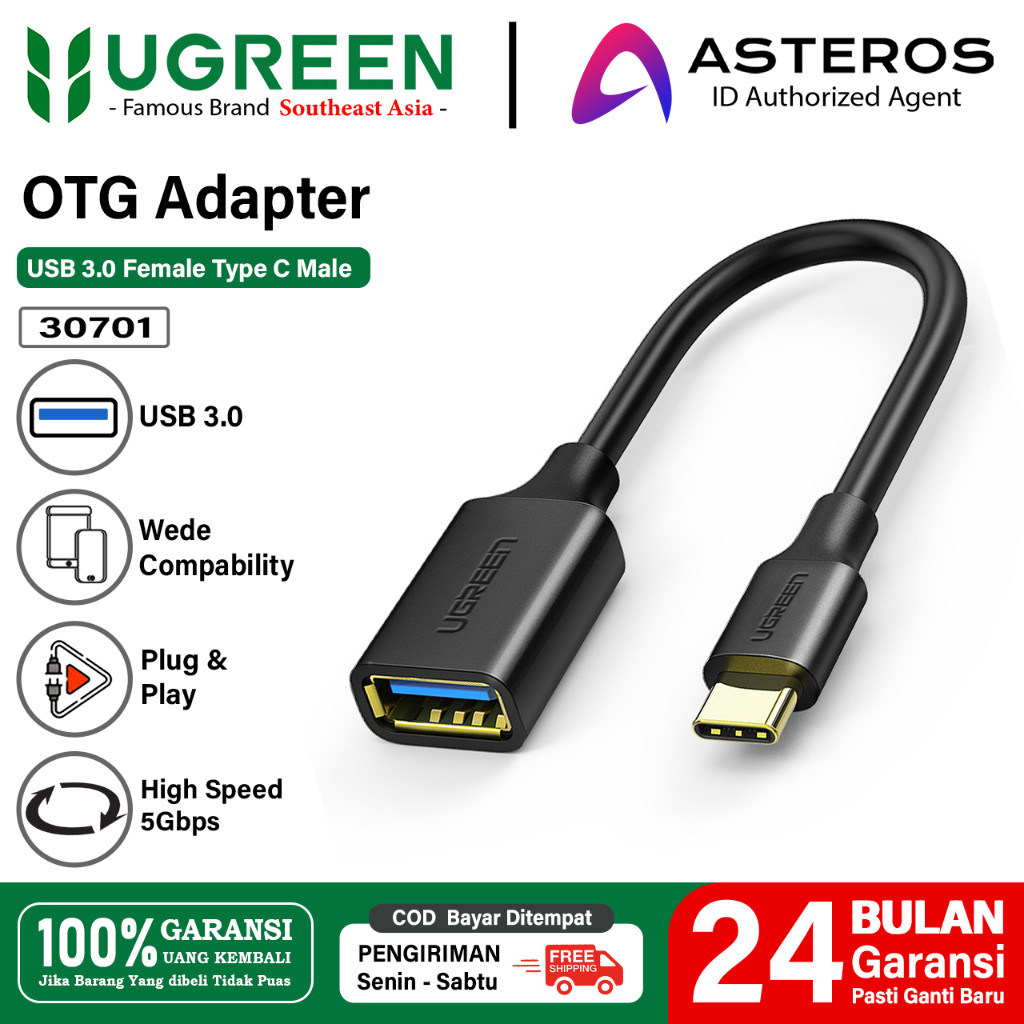 Jual UGREEN OTG USB Type C To USB 3.0 Adapter Converter 5Gbps | Shopee ...