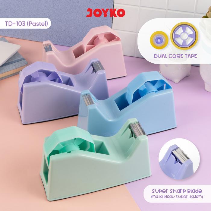 Jual TAPE CUTTER JOYKO TD-103PTL PASTEL / Tape Cuter Dispenser / Tempat ...
