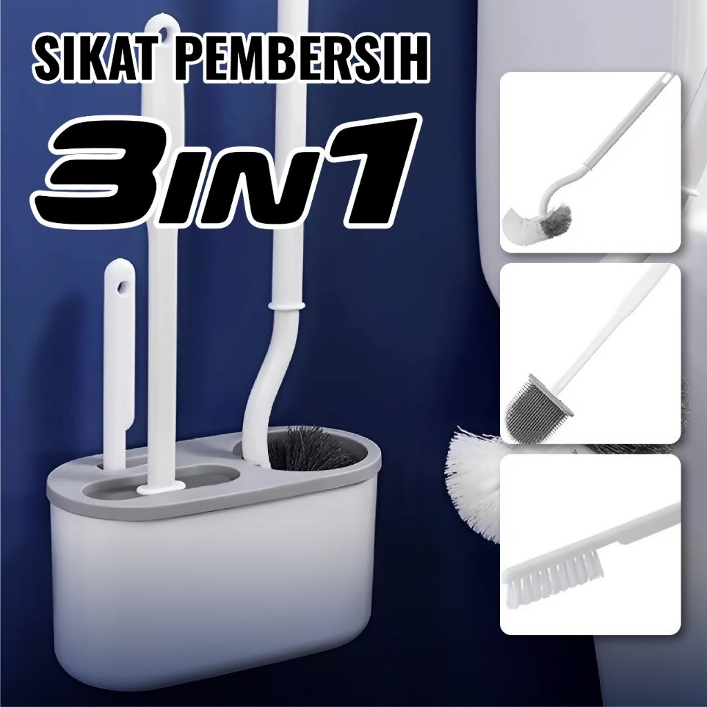 Jual Kansotory - Sikat WC 3in1 Sikat Pembersih Toilet Kamar Mandi Sikat ...