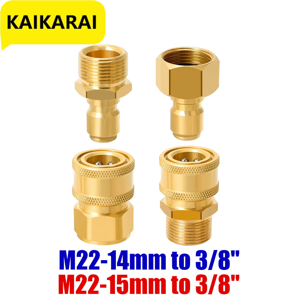 Jual Pressure Washer Quick Disconnect Adaptor Set M22-15mm to 3/8 Quick ...