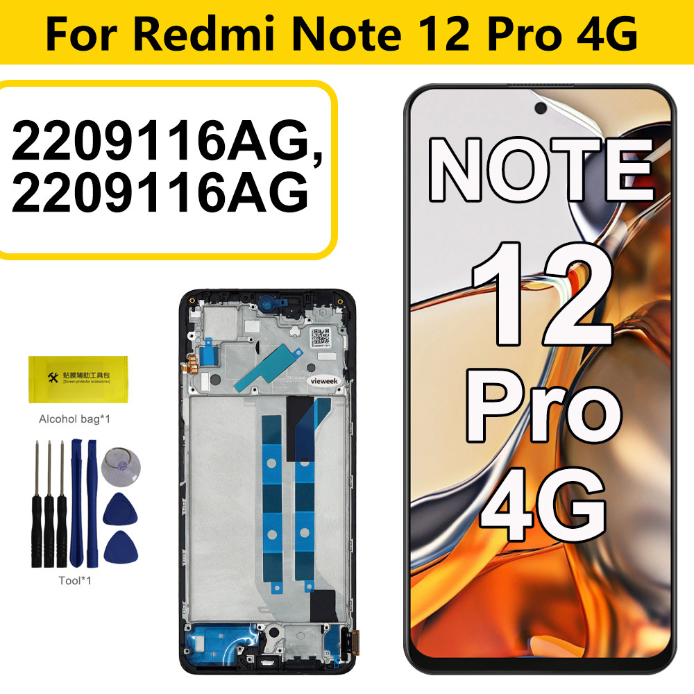 Jual AMOLED For Xiaomi Redmi Note 12 Pro 4G LCD splay Tou Screen With ...