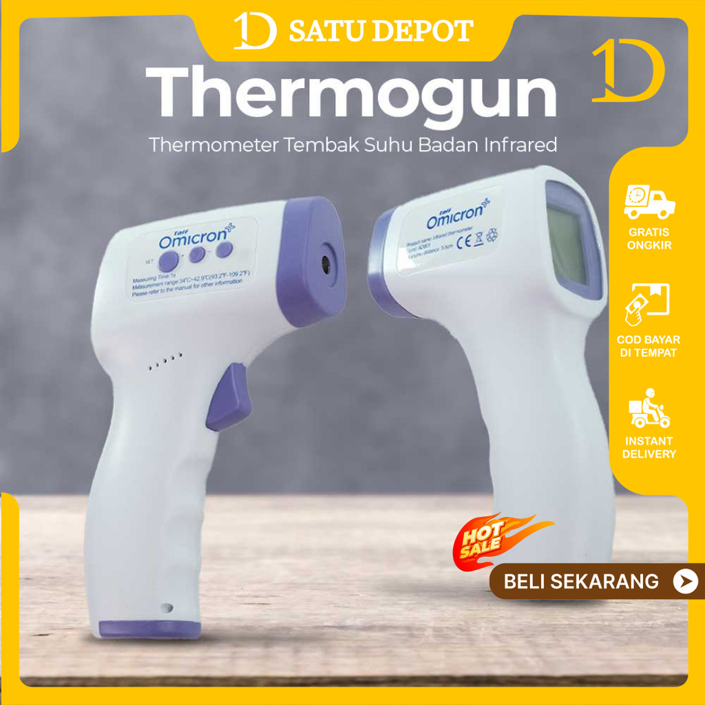 Jual TaffOmicron Thermogun Termometer Digital Tembak Pengecek Suhu ...