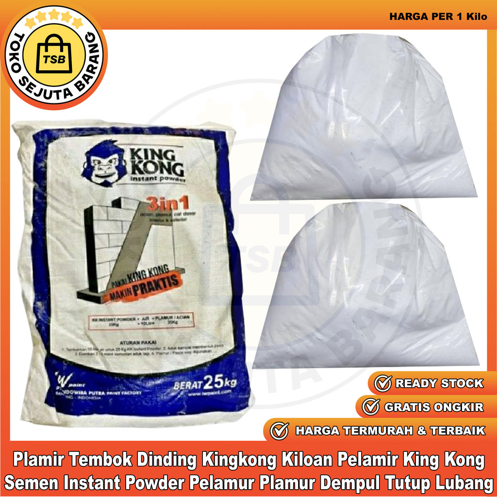 Jual Pelamir King Kong 1 Kg Plamir Tembok Dinding Kingkong Kiloan Semen ...