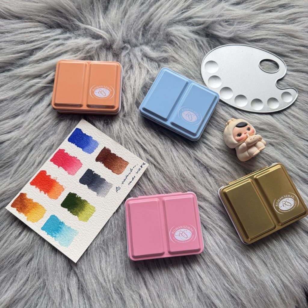 Jual ROMAN SZMAL ARTISTS MINI Metal Box 8 Half Pans Color Portable ...