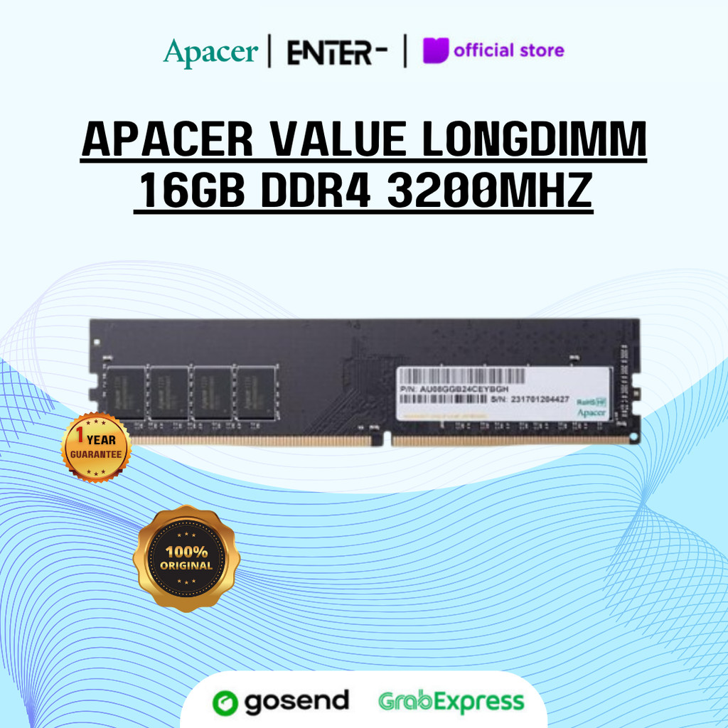 Jual RAM PC Apacer Value LONGDIMM 16GB DDR4 3200MHz | Shopee Indonesia