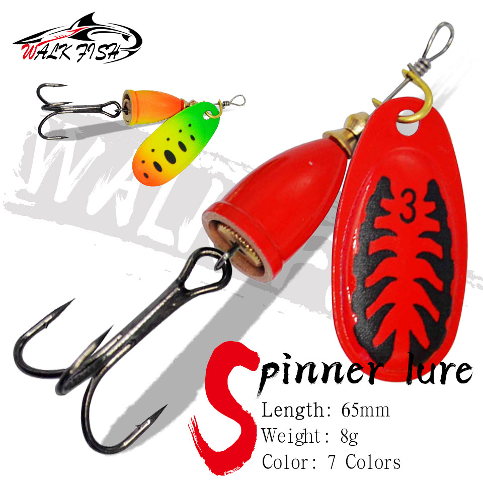 Jual WALK FISH 8g Sinking Spoon Metal Spinner Trout Treble Hook Isca ...