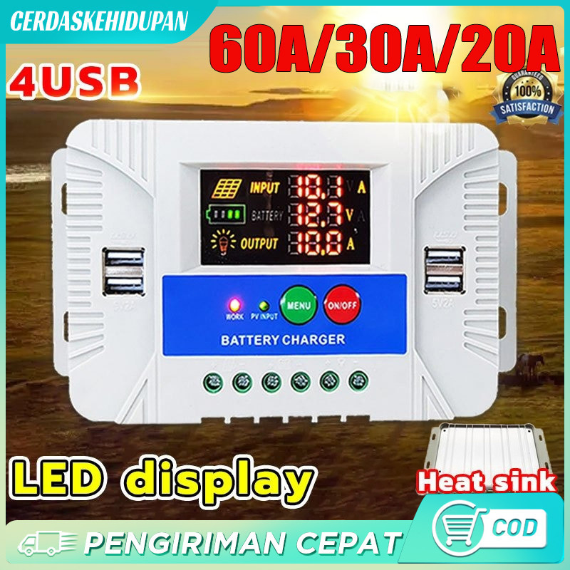 Jual MPPT Pengontrol CAS Surya 12V 24V 30/60/100A Solar Charge ...