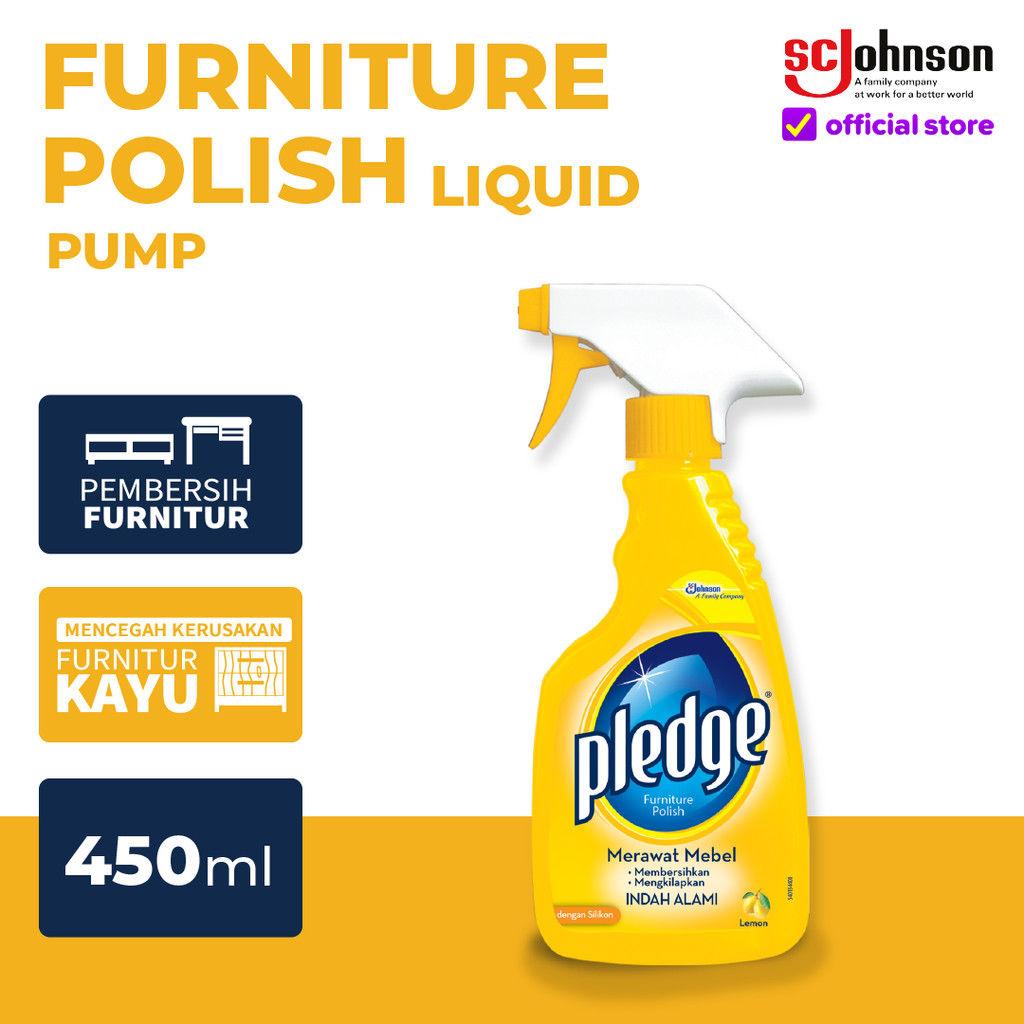 Jual Pledge Liquid Spray Furniture Polish Lemon 450 ml | Shopee Indonesia