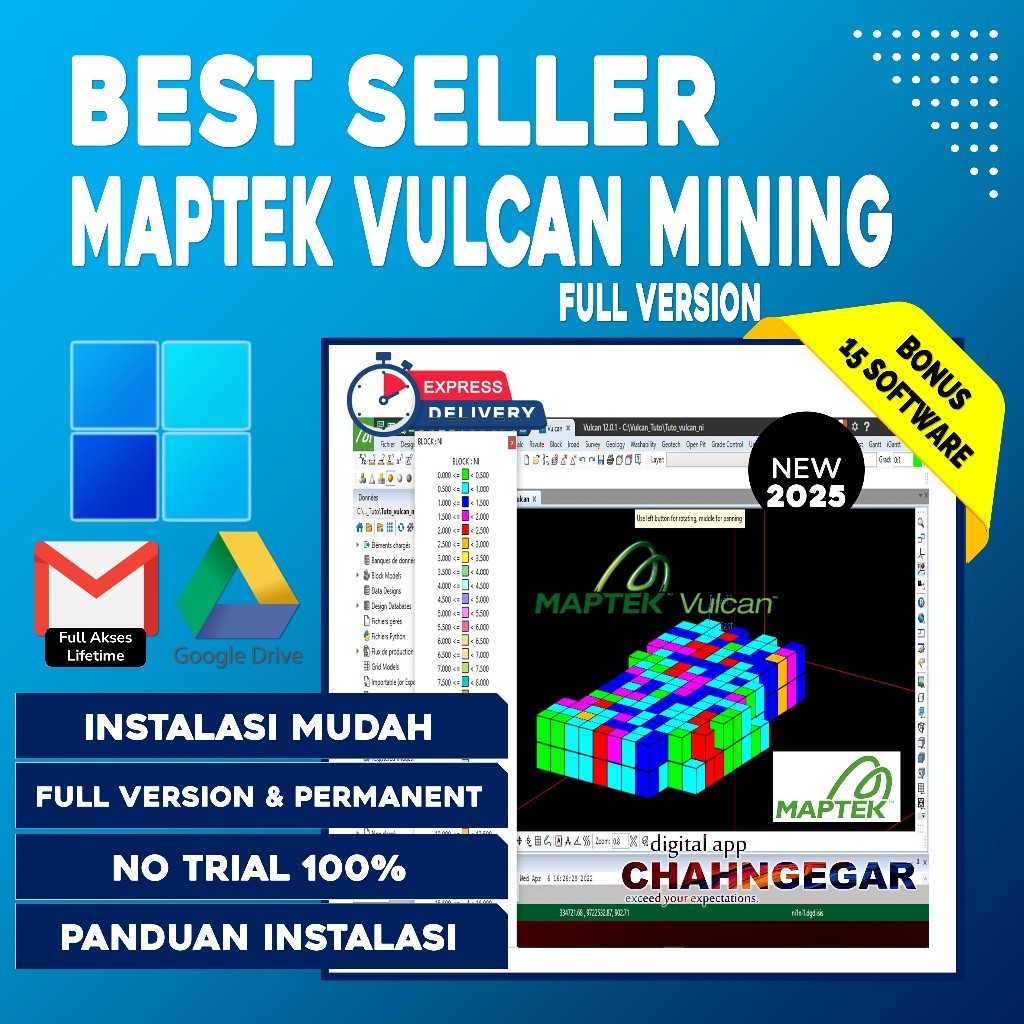 Jual Maptek Vulcan 2024 - 2022.4 Full Versi Software 3D mining ...