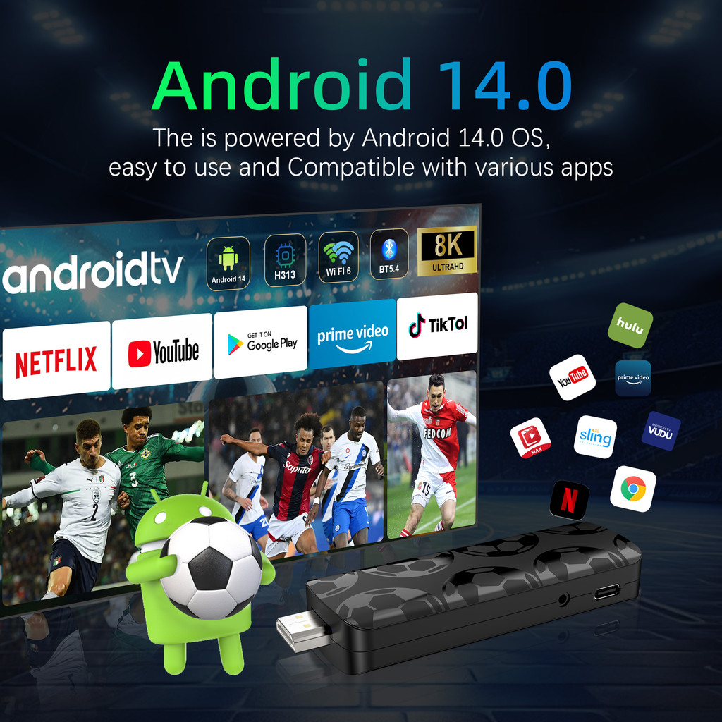 Jual TVR3 PRO Mini TV Stick Android 14 Rockip RK3518 Smart TV Box 2GB ...
