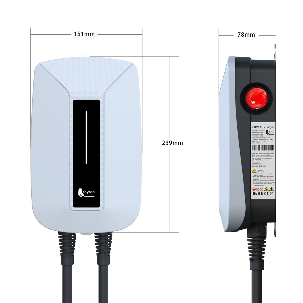 Jual feyree EVSE Wallbox EV Charger Type2 32A 7KW 1 Phase IEC62196-2 ...