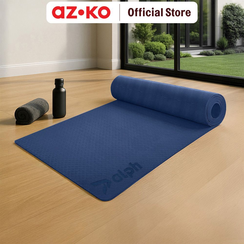 Jual AZKO Alph Matras Yoga Tpe 6 mm Dengan Strap Mat Alas Senam ...
