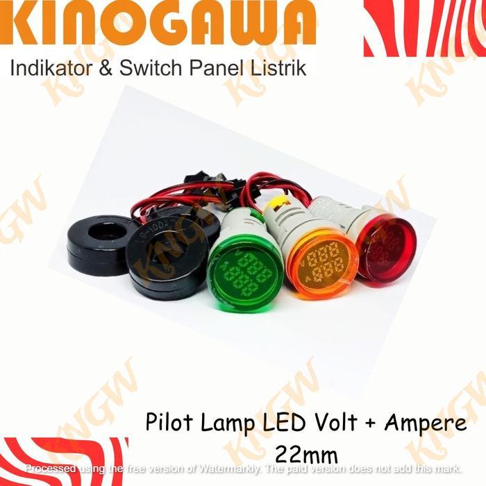 Jual Pilot Lamp LED Volt + Ampere Meter 22mm KINOGAWA-Lampu Panel ...