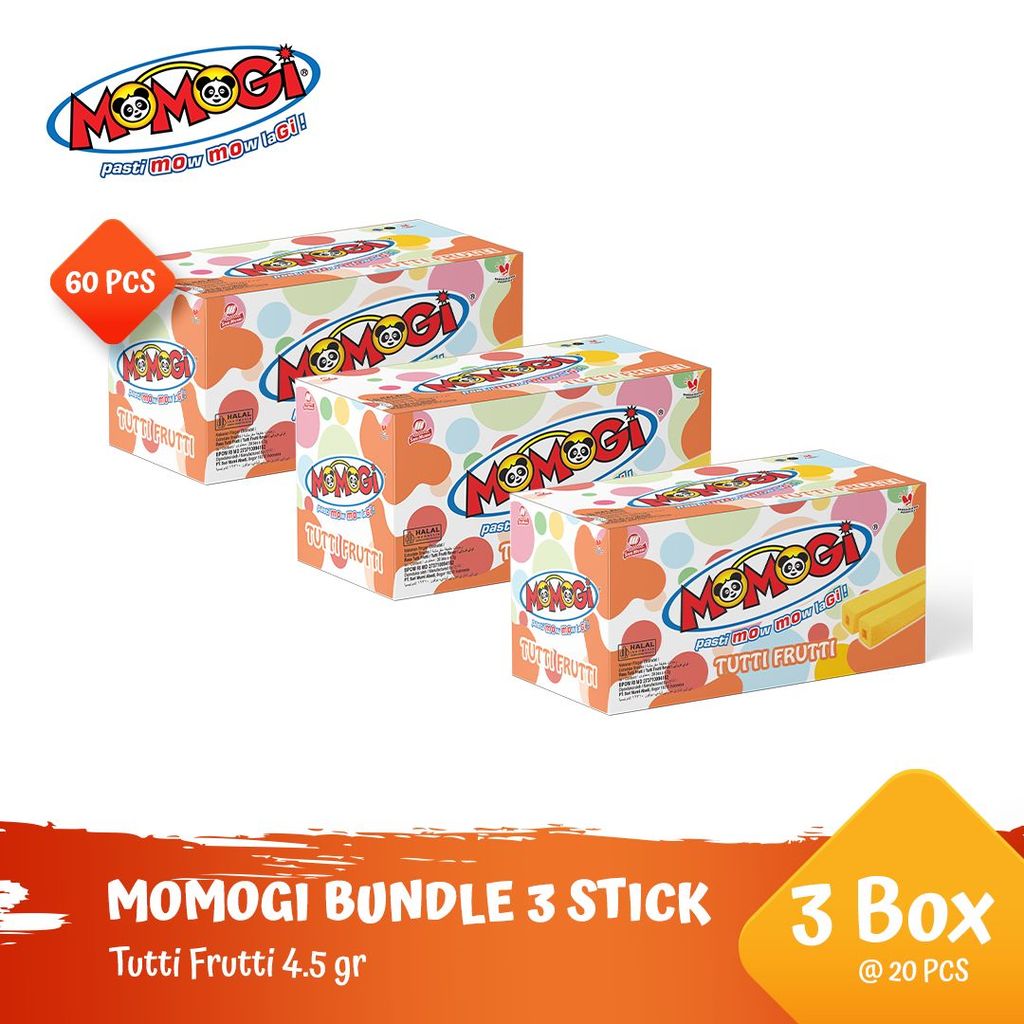 Jual Momogi Bundle 3 Stick Tutti Frutti 4.5gr (60 Pcs) | Shopee Indonesia