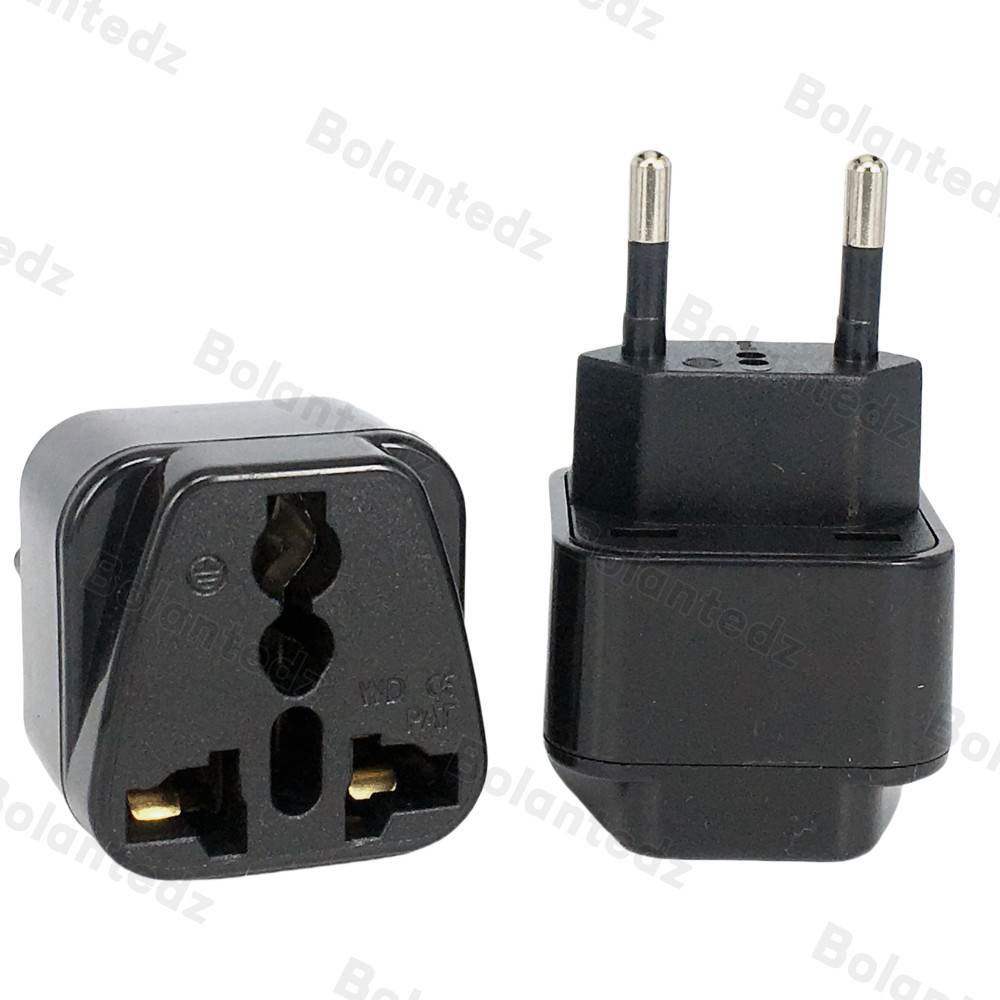 Jual 2 Round Pin Plug Adapter Convert Universal EU/AU/US/UK to Brazil ...