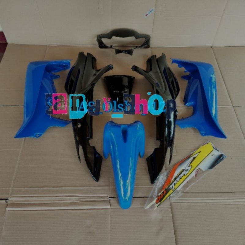 Jual FULL BODY HALUS SUZUKI SMASH 110 LAMA BIRU-HITAM + STRIPING ...