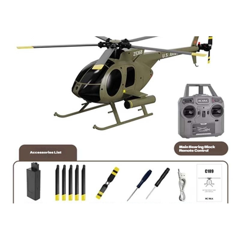 Jual 1:28 C189 Rc Era Bird Rc Helicopter Tusk Md500 Dual Brushless ...