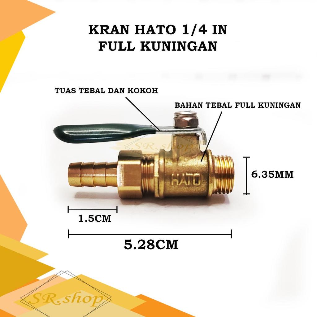 Jual Kran Kompressor HATO 1/4 " Kran Mesin Compressor Angin stop kran ...