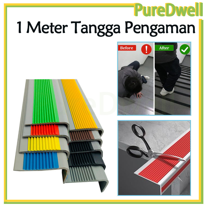 Jual strip anti selip pvc 1 meter untuk tangga tipe l - aman anak ...