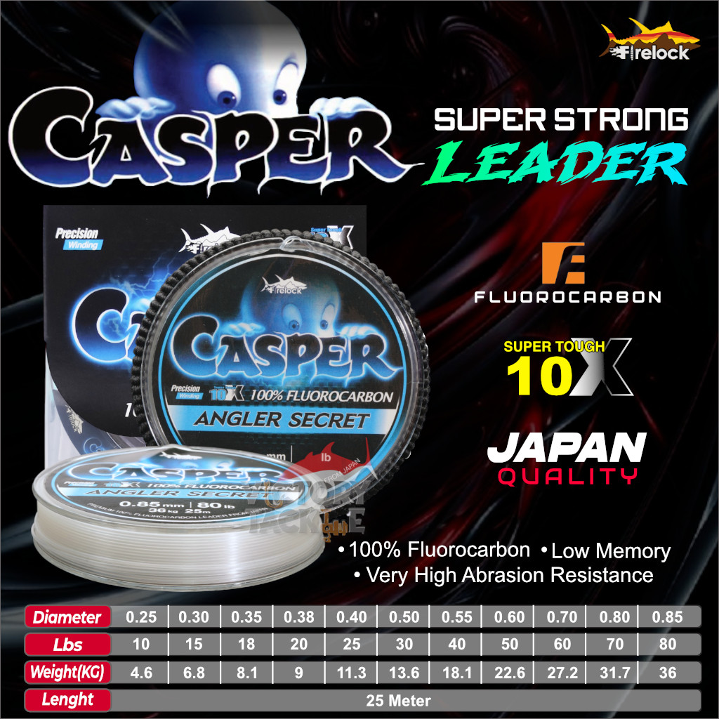 Jual Leader FIRELOCK CASPER PREMIUM 100% FLUOROCARBON LEADER 25 METER ...