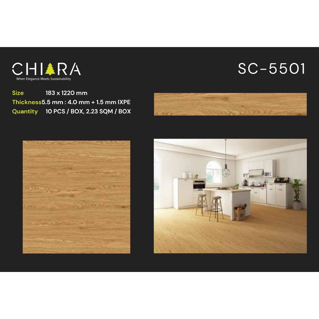 Jual Chiara Lantai SPC Chiara Tebal 5,5mm Ukuran 18,3cm x 1,22m SC-5501 ...