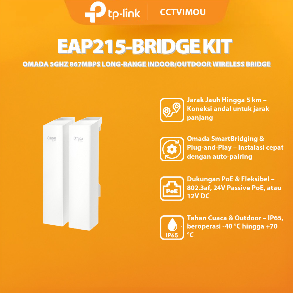 Jual TP-LINK EAP215-BRIDGE KIT OMADA 5GHZ 867MBPS LONG-RANGE INDOOR ...