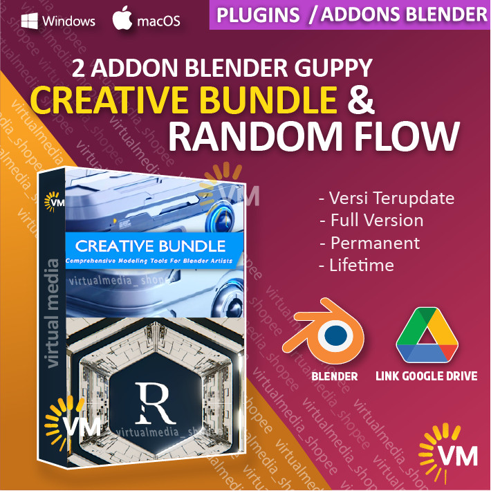 Jual ADDON CREATIVE BUNDLE RANDOM FLOW BLENDER GUPPY PLUGIN 3D FULL ...