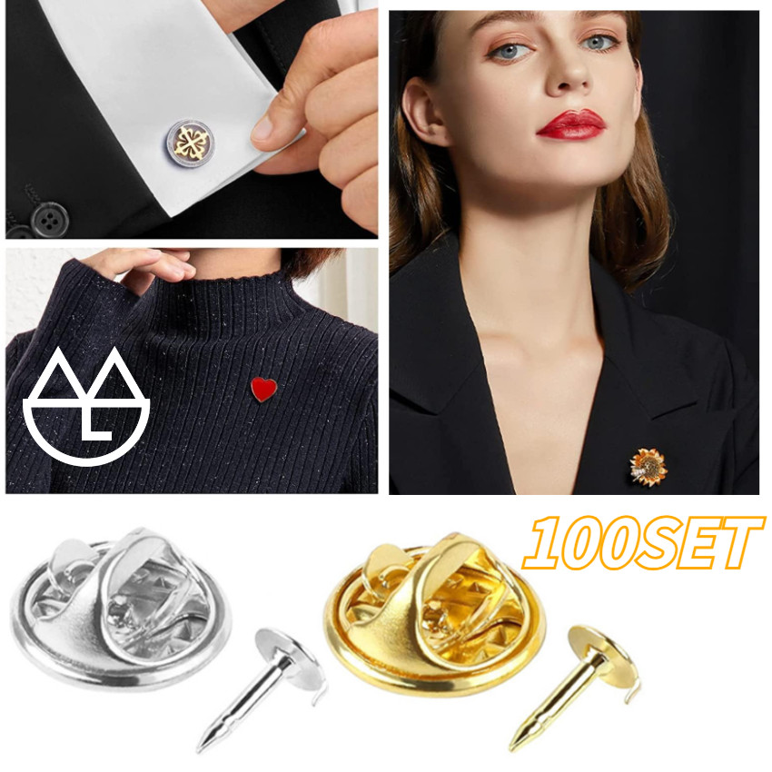 Jual 100Set Kancing Knop Kupu-Kupu / Penutup Paku Pin / Butterfly Pin ...